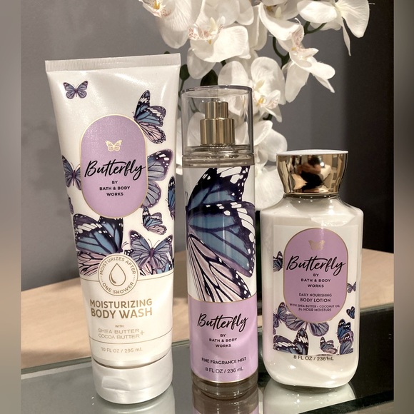 Bath & Body Works | Skincare | Bath And Body Butterfly 3 Piece Set ...